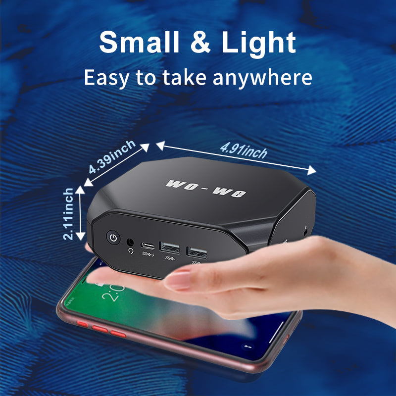 Wo-We Mini PC with AMD Excavator A9-9400 up to 3.2GHz, 8G DDR4, 128G，M ...