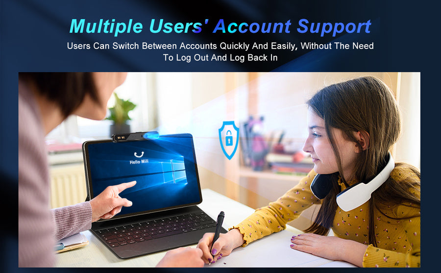 wo-we Windows Hello Face Recognition 1080P Webcam