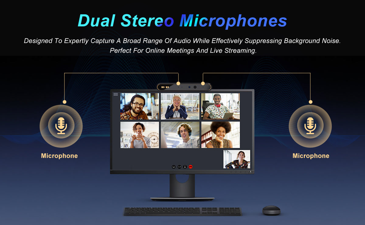 wo-we Windows Hello Face Recognition 1080P Webcam